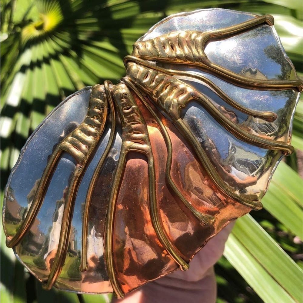 Vintage Avante Guard Runway Brutalist Brass & Copper … - Gem